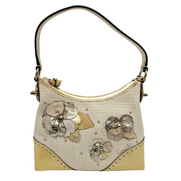 Coach | Bags | Coach Yellow Floral Embellished Handbag | Poshmark